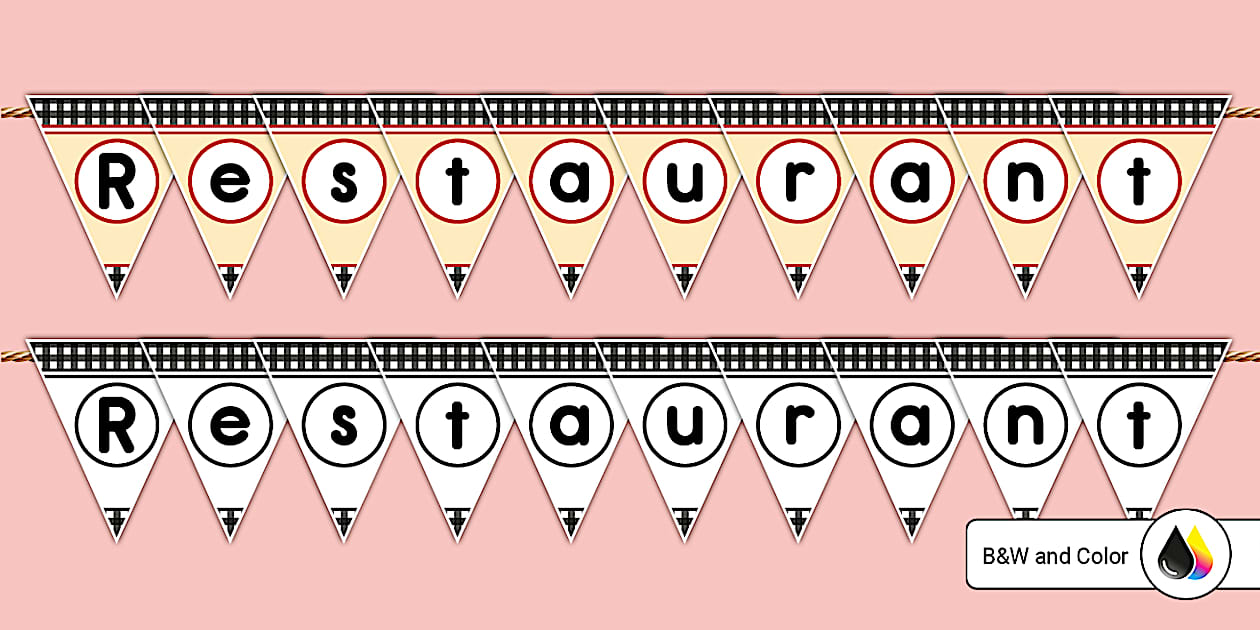 Restaurant Dramatic Play Bunting (teacher made) - Twinkl