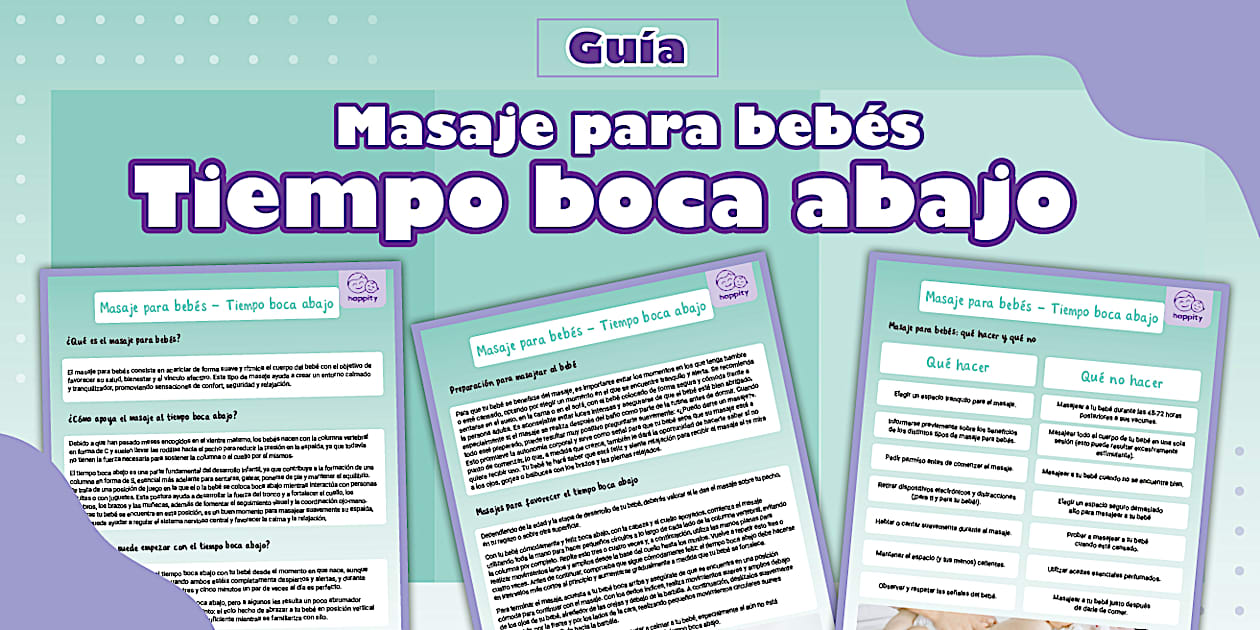Guía: Masaje para bebés - Tiempo boca abajo