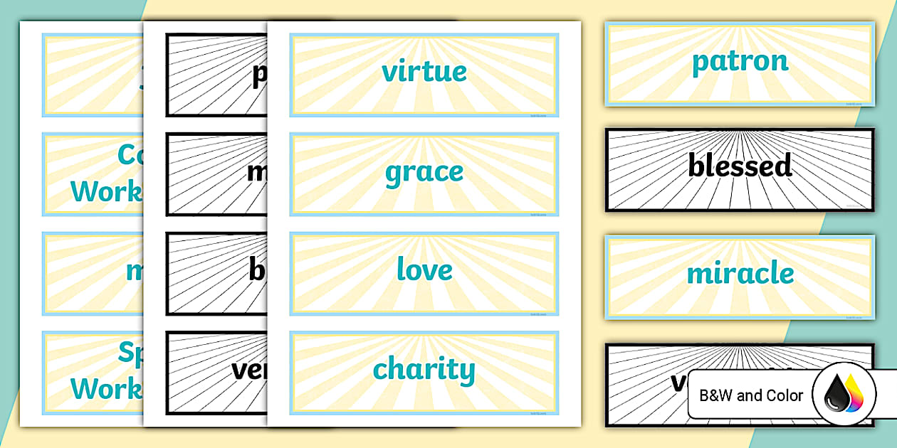 Saints Word Cards (teacher made) - Twinkl