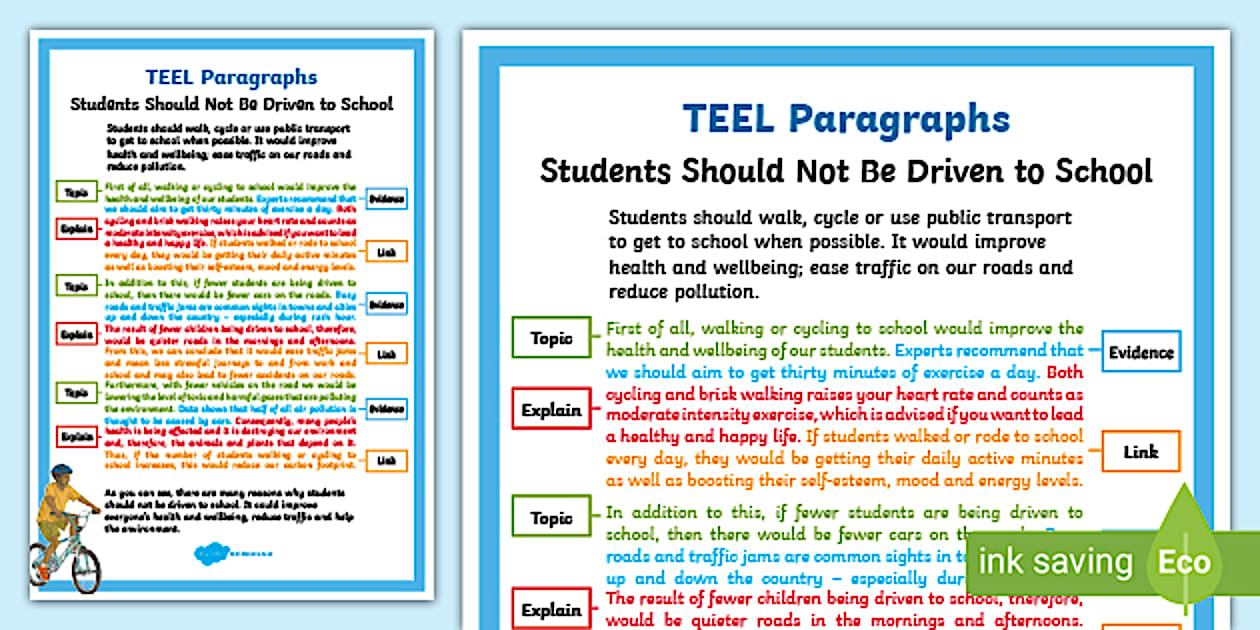 TEEL Paragraph Example A4 Display Poster - Persuasive Texts