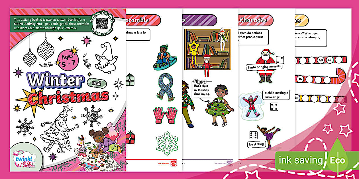Winter and Christmas Activity Booklet (Ages 5 - 7)