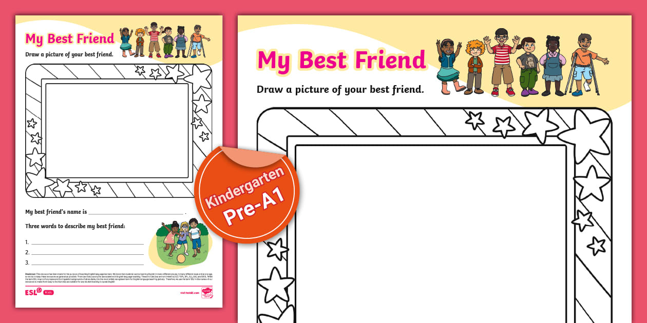My Best Friend ESL Activity Sheet (teacher made) - Twinkl