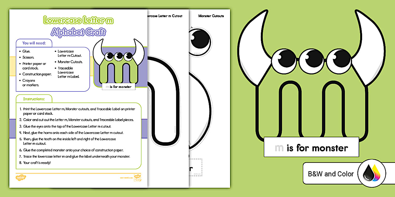 Lowercase Letter m Alphabet Craft (teacher made) - Twinkl