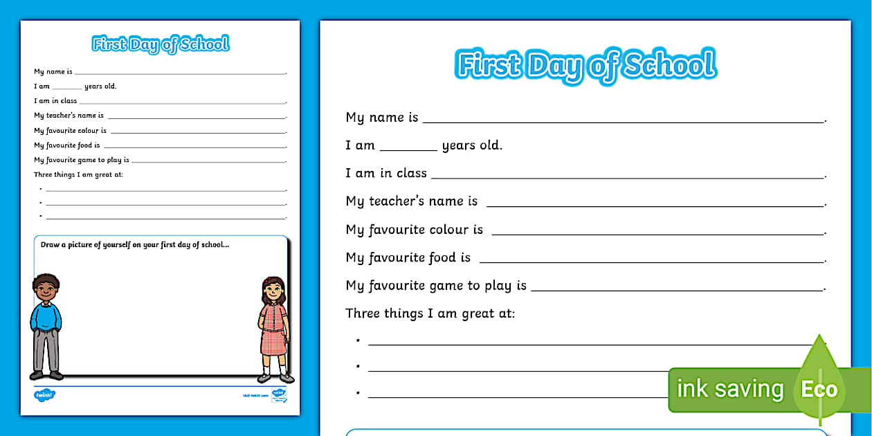 First Day of School Questionnaire (teacher made) - Twinkl