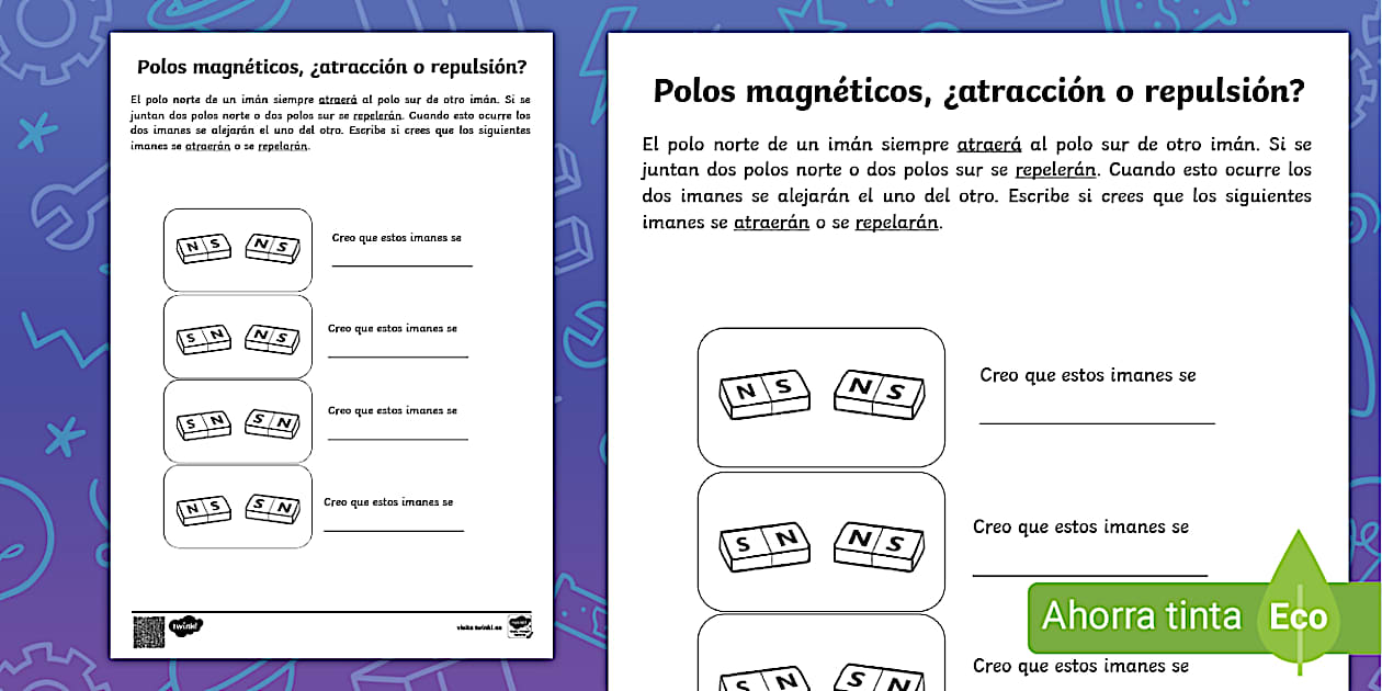 Ficha de actividad: Polos magnéticos, ¿atracción o repulsión?