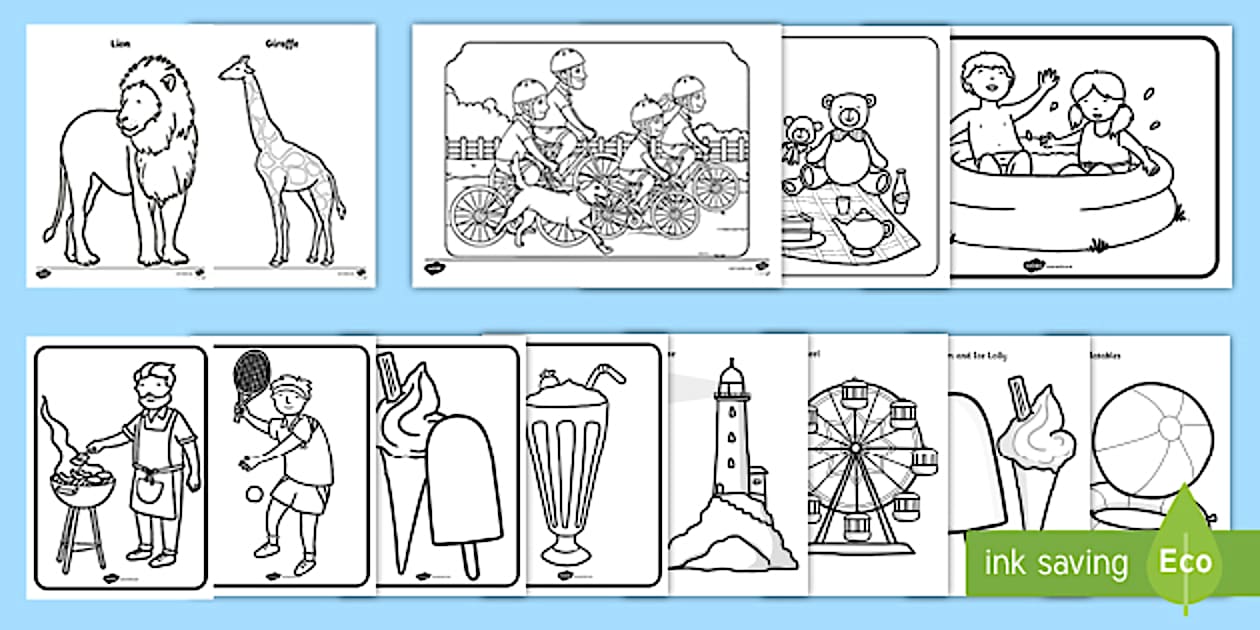 KS1 August Colouring Pages - Twinkl