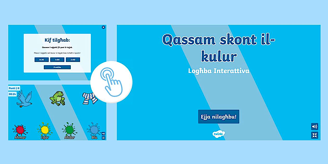 Logħba Interattiva l Il-Kuluri: Qabbel il-Pari - Twinkl