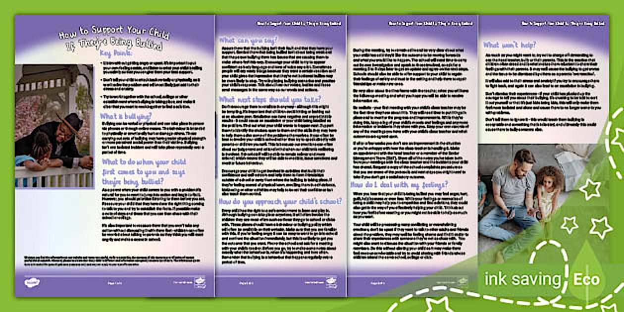 What To Do If Your Child Is Being Bullied - Guide - Twinkl
