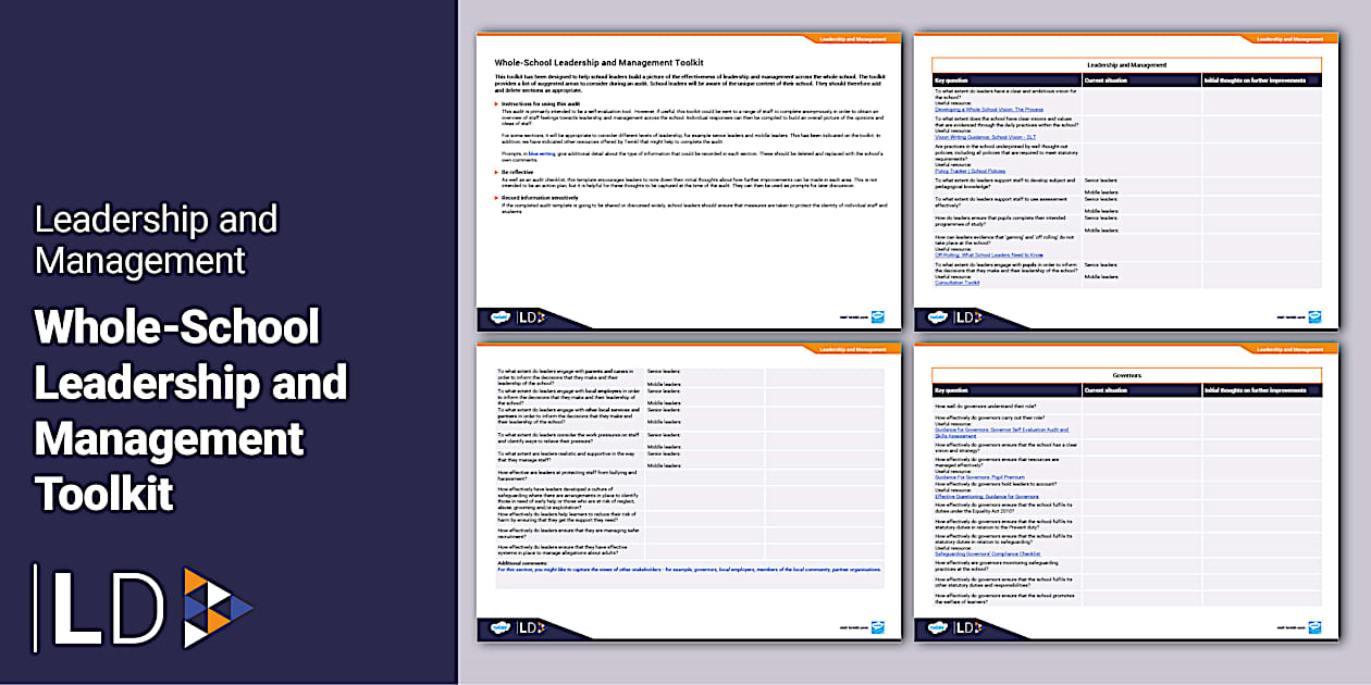 Whole-School Leadership and Management Toolkit - Twinkl