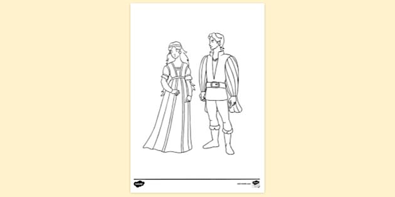 Romeo and Juliet Colouring Sheet | Colouring Sheets - Twinkl