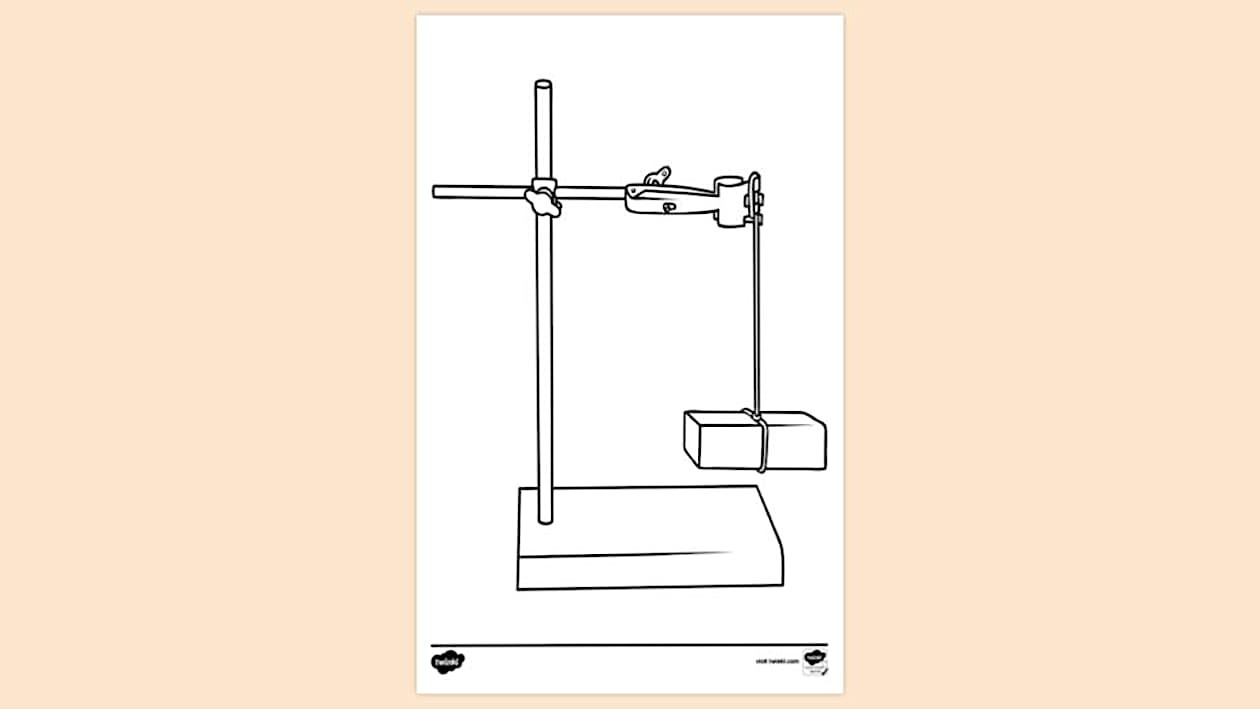 Bar Magnet Retort Stand Colouring Sheet | Colouring Sheets