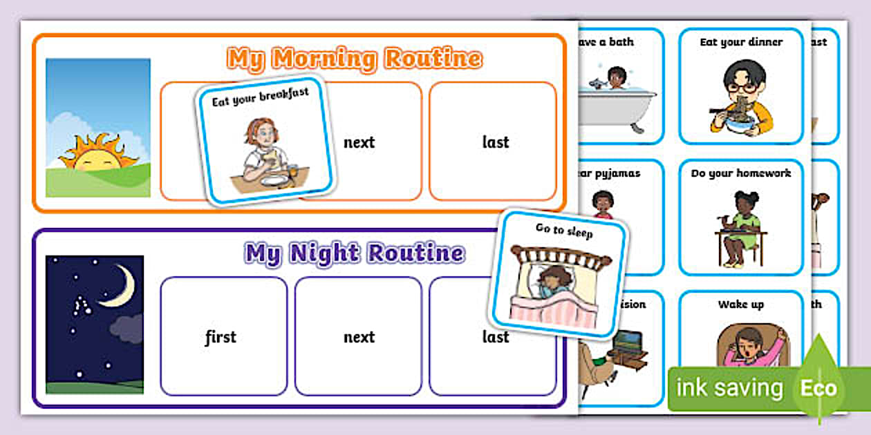 Morning Routine for Kids - Daily Routine Sorting Activity