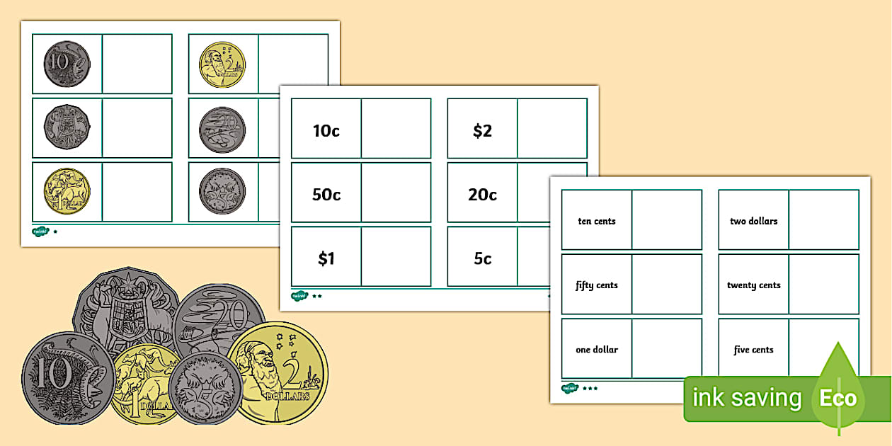Differentiated Coin Matching Activity (Teacher-Made)