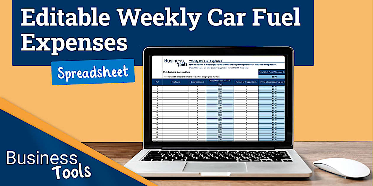 Editable Weekly Car Fuel Expenses Spreadsheet