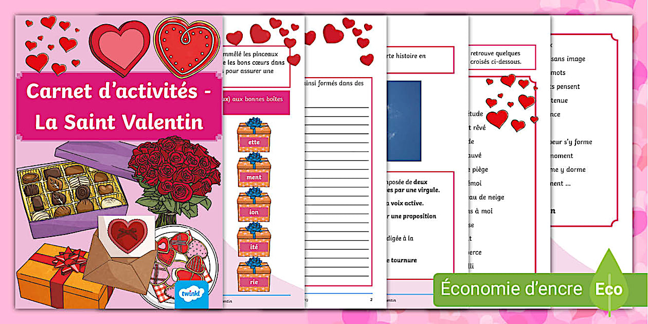 Carnet de la Saint Valentin (teacher made) - Twinkl