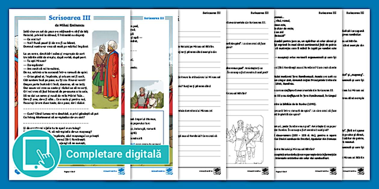 Scrisoarea III, Clasa a IV-a - Fișă de lectură | Twinkl