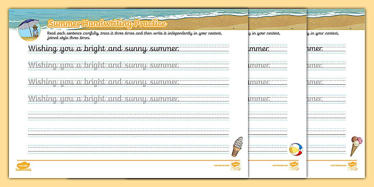 KS2 Journey to Continuous Cursive: Summer Handwriting Practice Activity