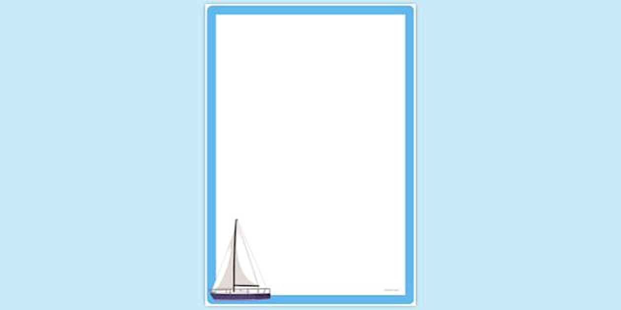 Simple Blank Sail Boat Page Border | Page Borders | Twinkl