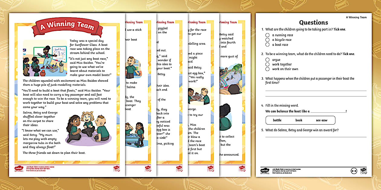 Year 2 A Winning Team Differentiated Reading Comprehension