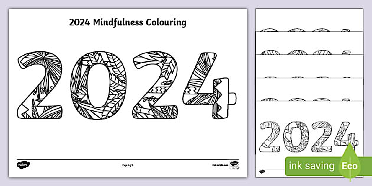 2024 Mindfulness Colouring Pages (teacher made) - Twinkl