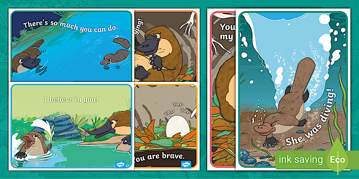 Strong Little Platypus - Growth Mindset Posters - Twinkl