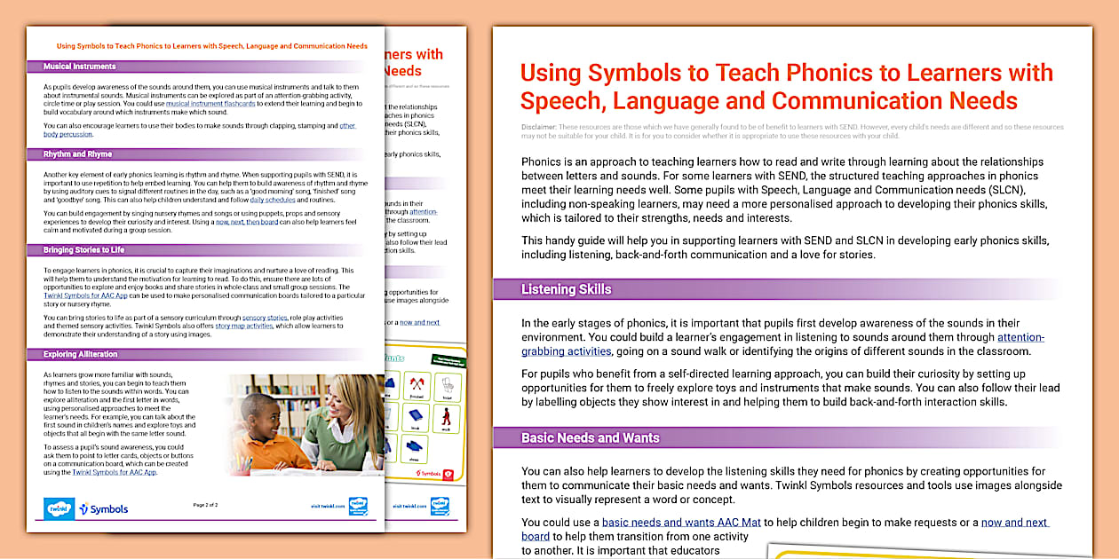 Using Symbols to Teach Phonics to Non-Verbal Learners Guidance