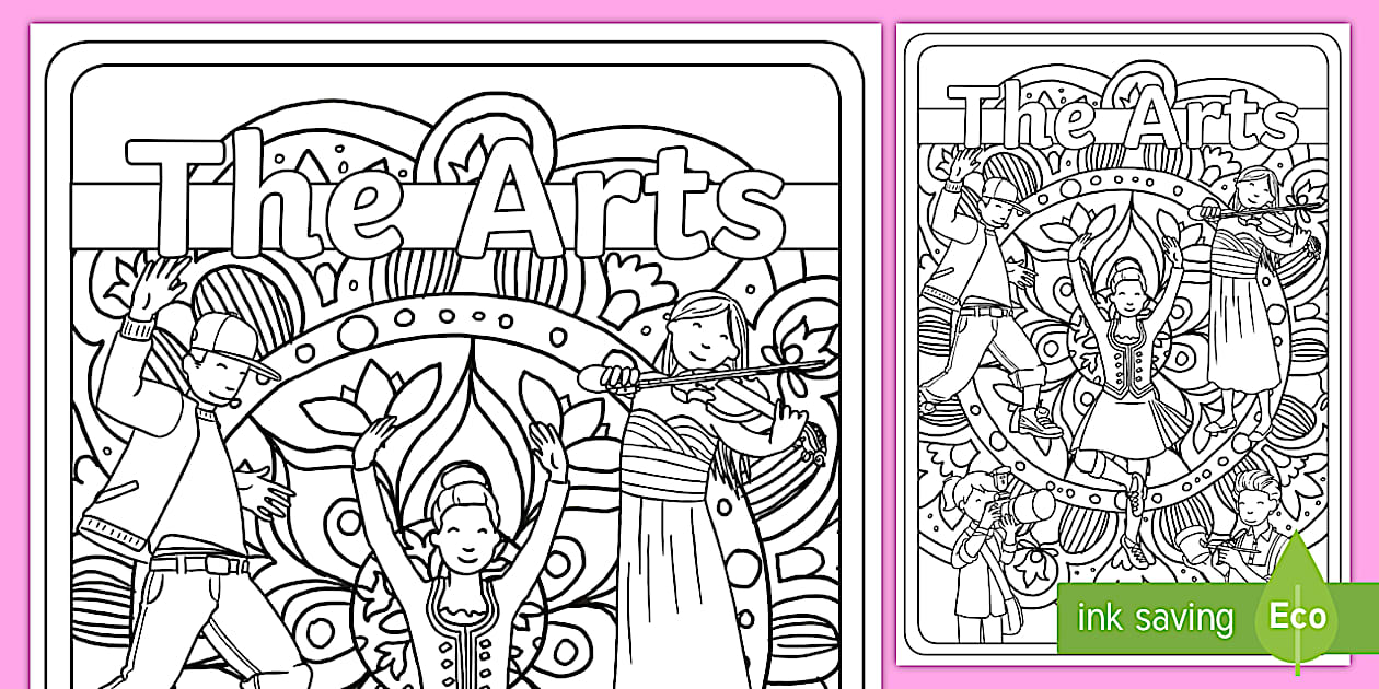 QLD The Arts Mindfulness Colouring Book Cover - Twinkl