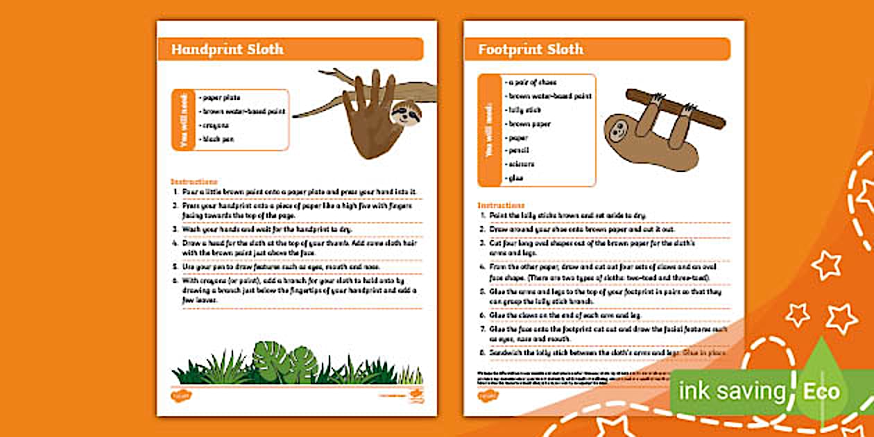 Sloth Craft | Ready-made Craft Instructions | Twinkl