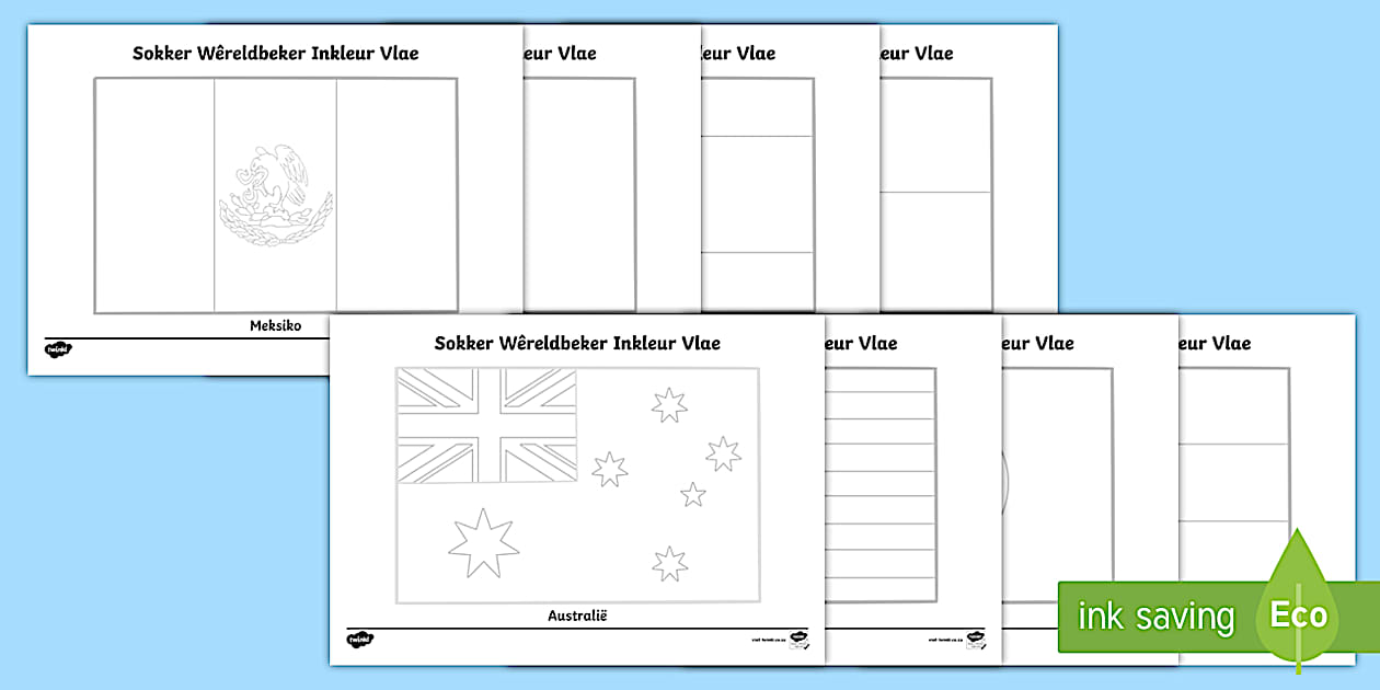 Wêreldbeker Vlae Inkleur bladsye (teacher made) - Twinkl