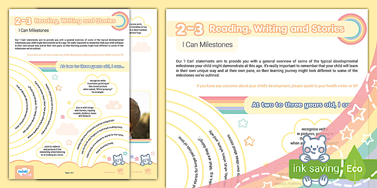 'I Can' Story Milestones Age 2-3 I Twinkl Tots