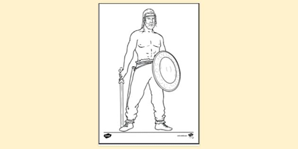 Fionn Shield Colouring Sheet | Colouring Sheets - Twinkl