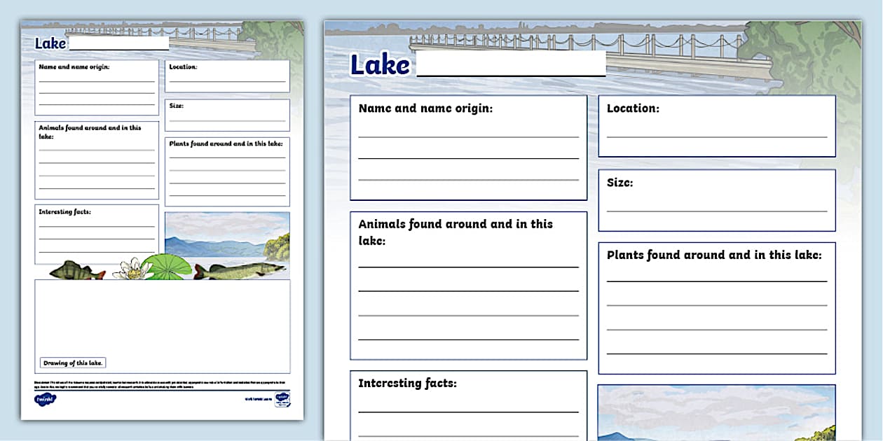 Lake Fact File Template - Twinkl Geography (Teacher-Made)