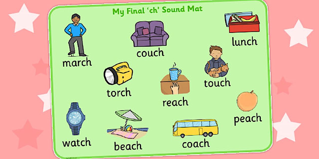 Final Ch Sound Word Mat (Teacher-Made) - Twinkl
