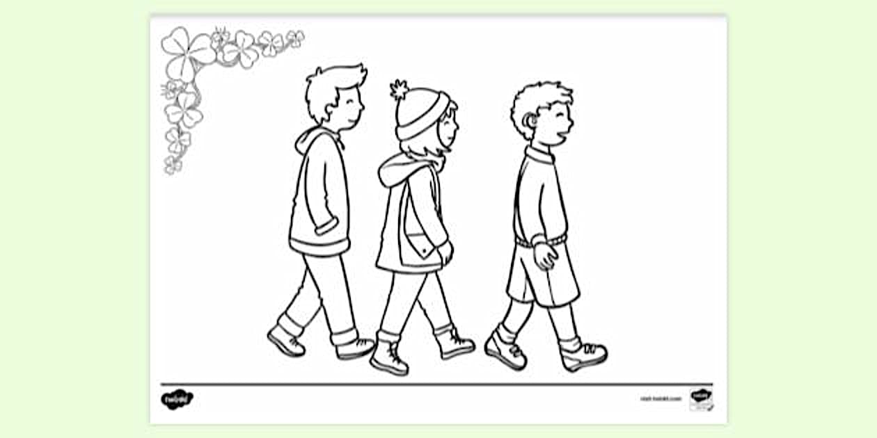 Walking Colouring Sheet | Colouring Sheets | Twinkl - Twinkl