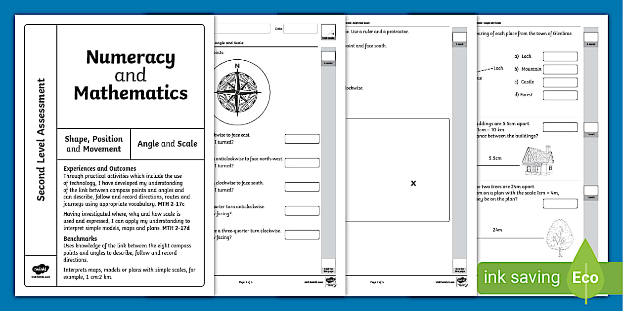 Second Level Numeracy and Mathematics Assessment - Angle and Scale