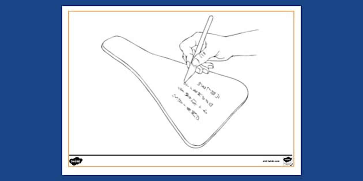 Stage 4 Inscribe Pictograms Onto Your Model Colouring Sheet