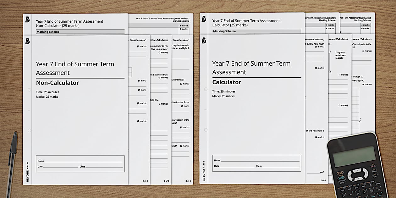 👉 Year 7 End of Summer Term Maths Assessment - Twinkl