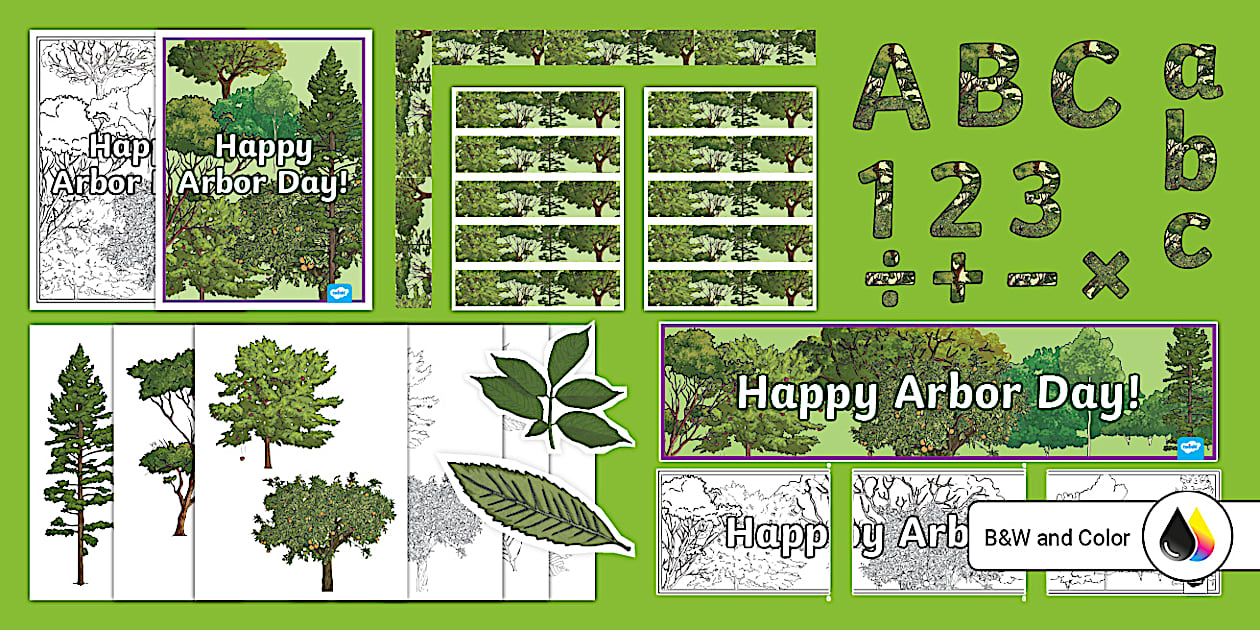 Arbor Day Bulletin Board Pack (Teacher-Made) - Twinkl