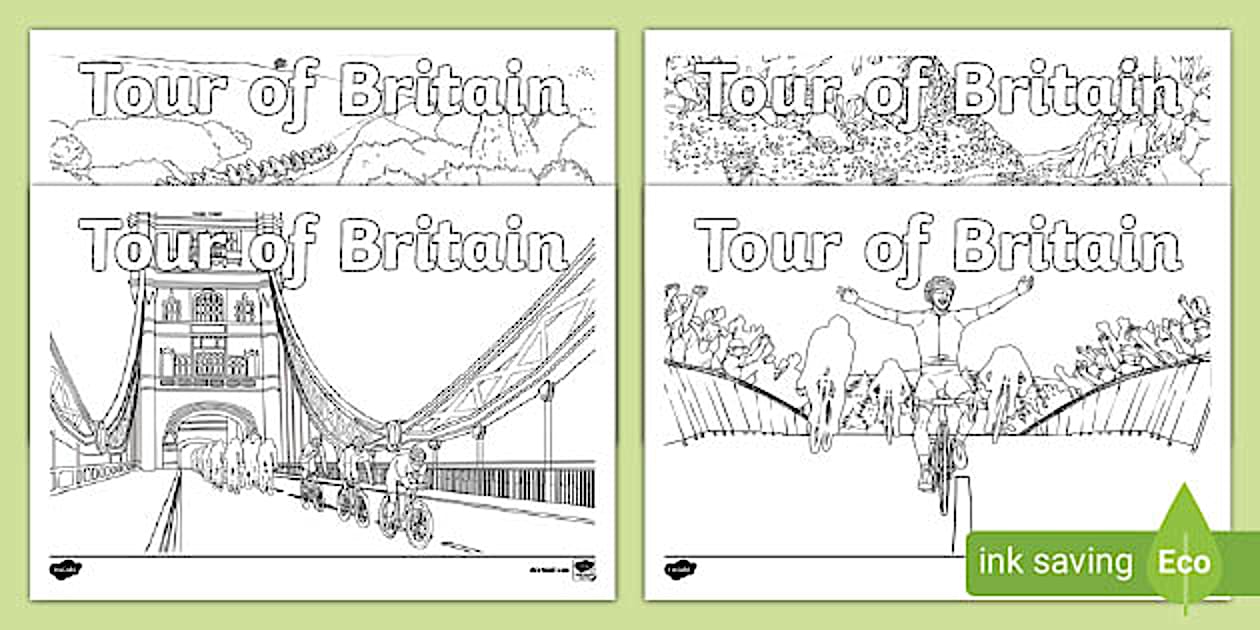 Tour of Britain Colouring Pages (professor feito) - Twinkl