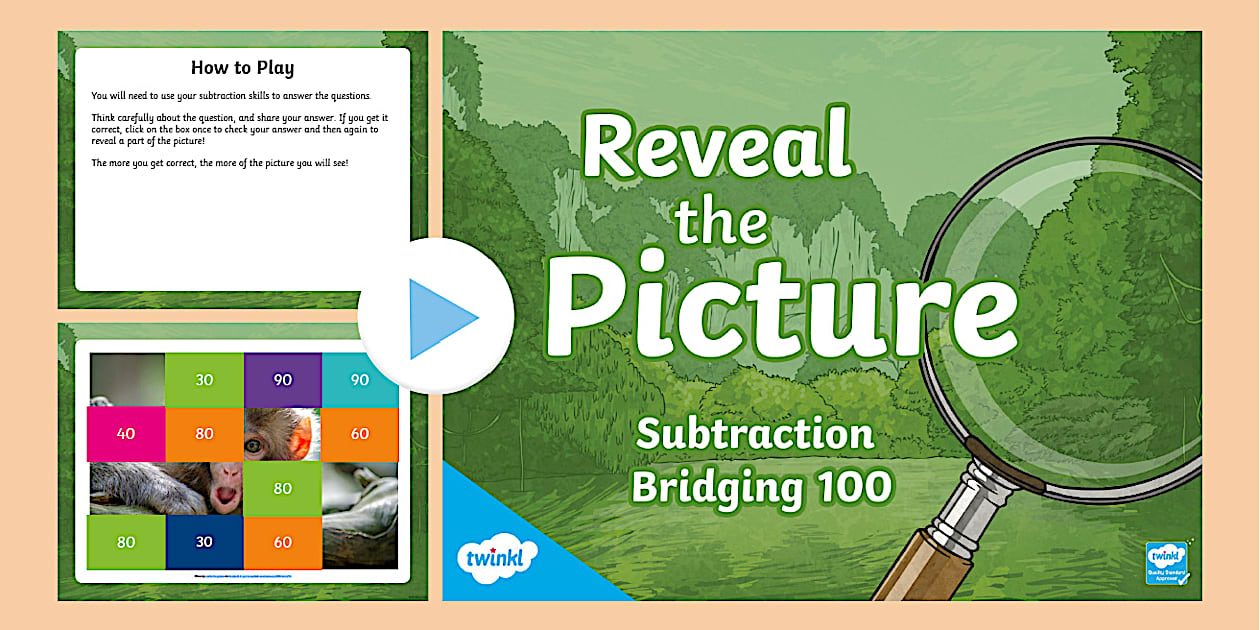 Subtraction Bridging 100 Reveal the Picture Plenary Activity