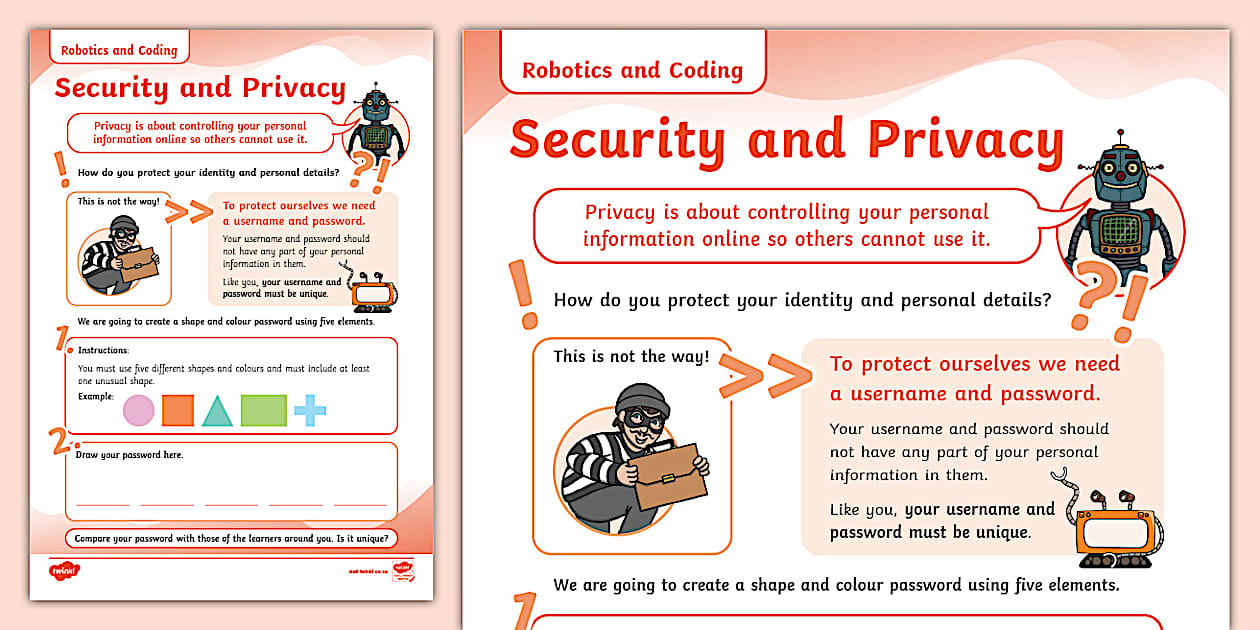 Coding and Robotics How to Protect Your Identity - Twinkl
