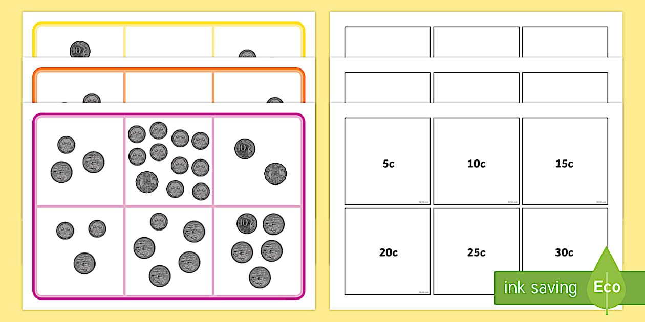 QLD Money – 5c, 10, 20c and 50c Bingo (teacher made)