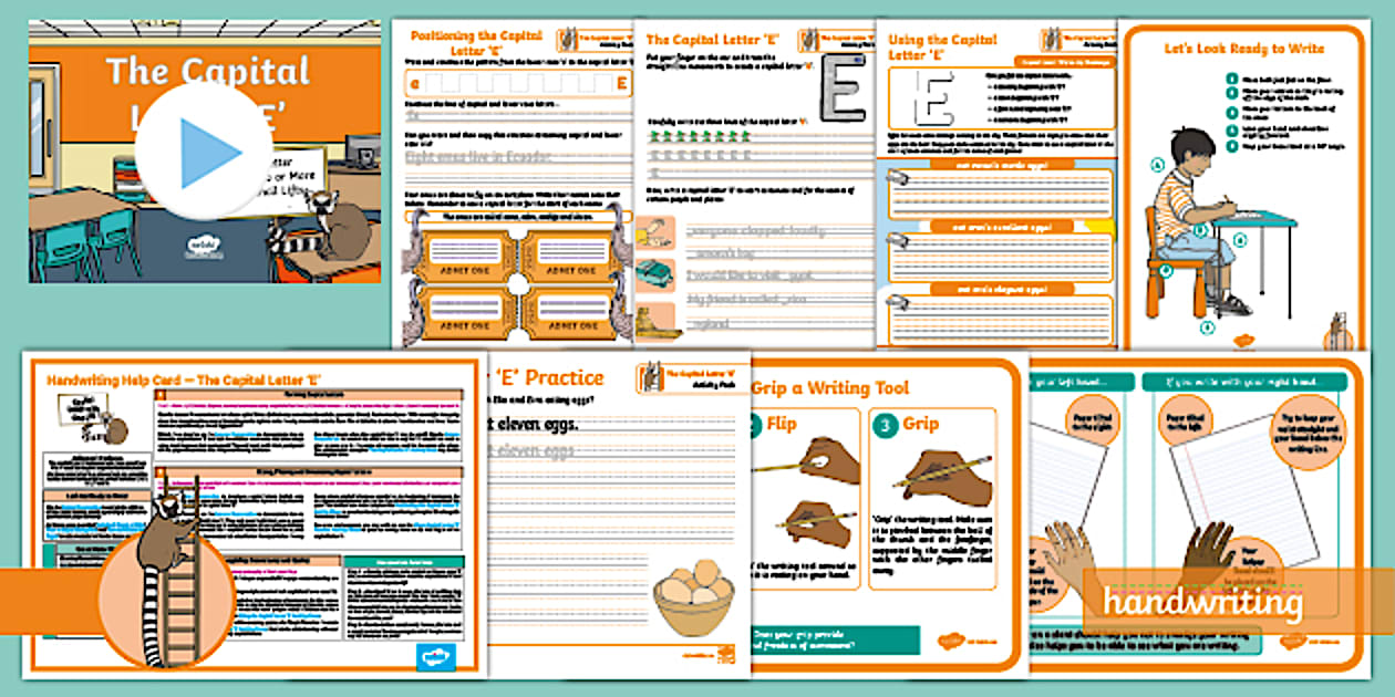 Twinkl Handwriting: The Capital Letter 'E' EYFS/KS1 Activity Pack