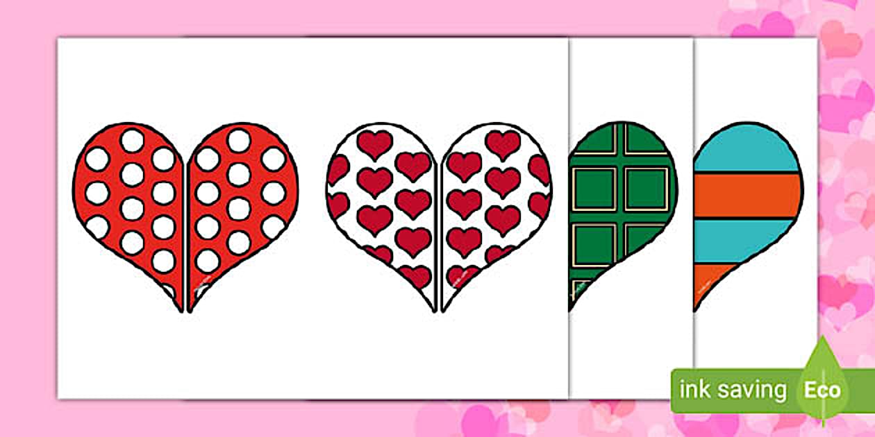 Valentine's Day Heart Pattern Matching Activity | Twinkl