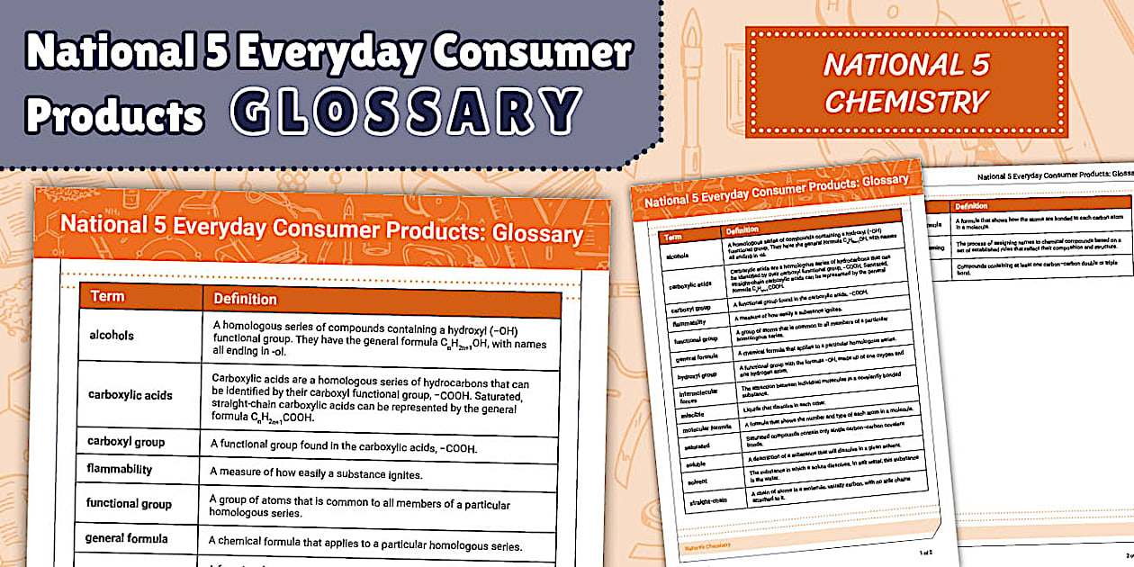 National 5 Everyday Consumer Products: Glossary