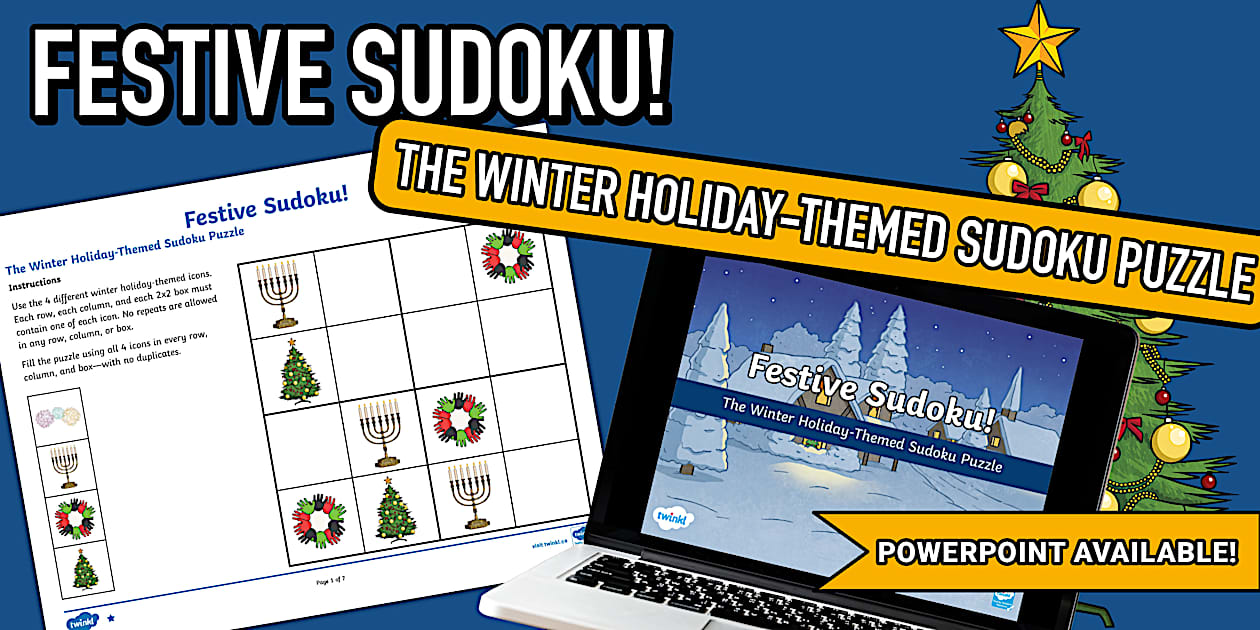 Winter Holiday-Themed Sudoku Puzzle Pack