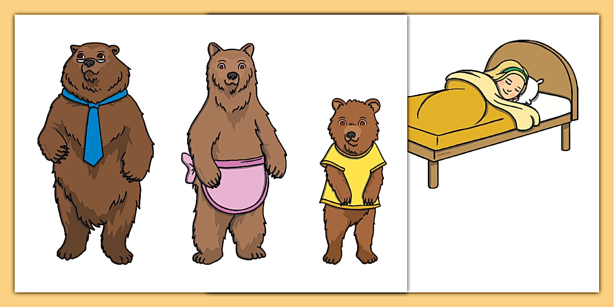 Goldilocks and the Three Bears Stick Puppets - Twinkl