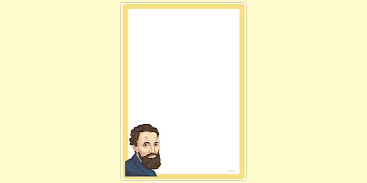 Simple Blank Michelangelo Page Border | Twinkl - Twinkl
