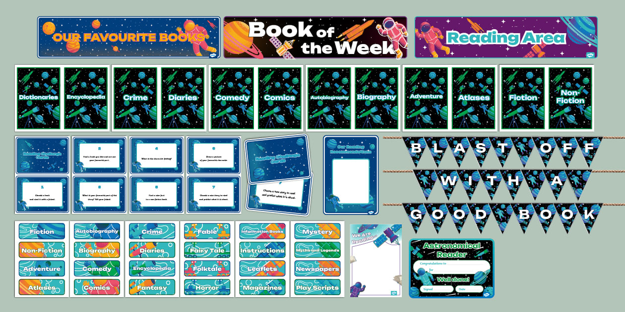 Space Themed Reading Area Display Pack (teacher made)