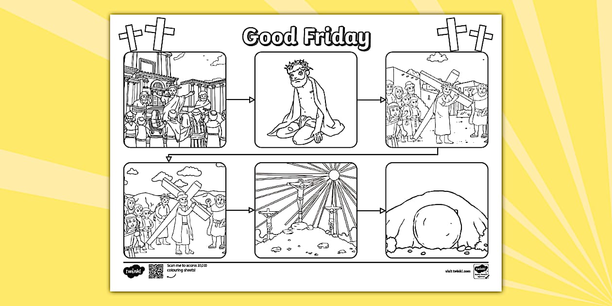 Good Friday Colouring Sequence (teacher made) - Twinkl